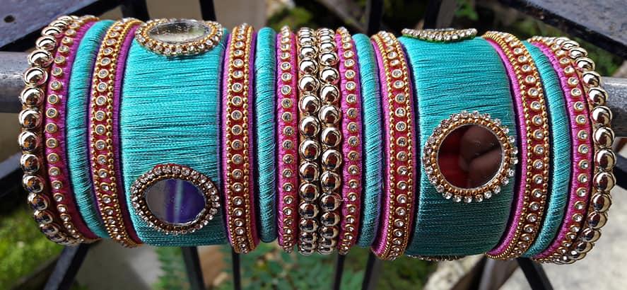 Find latest silk thread bangles design on your wedding day