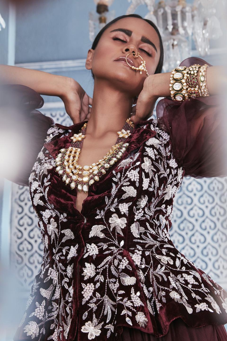 11 Trending Velvet Blouse Designs for the Stunning Brides of Today