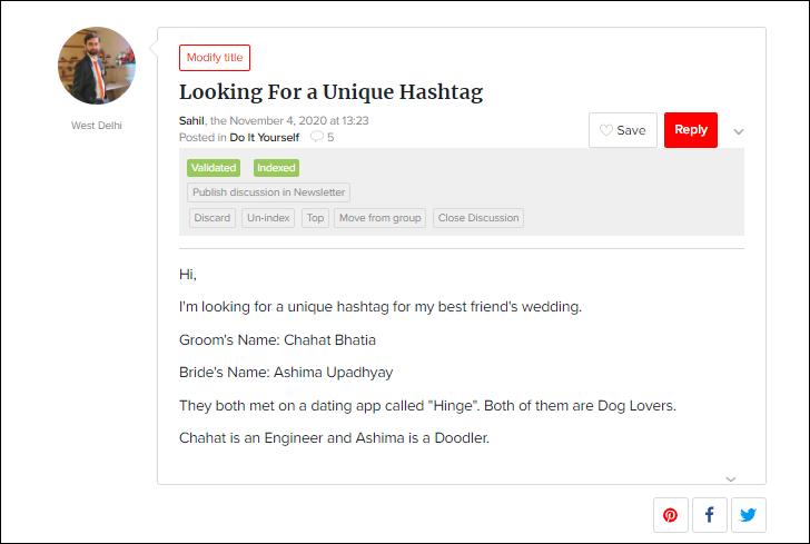 Quirky Wedding Hashtags Created For Couples By The WeddingWire India ...